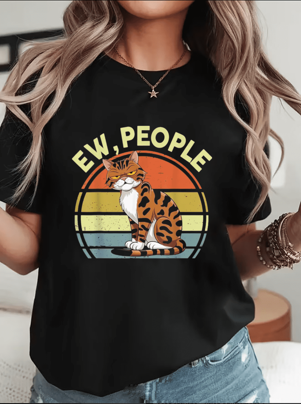 Ew People Bengal Cat Meme Funny For Cute Kitten Mom Unisex T-Shirt up ...