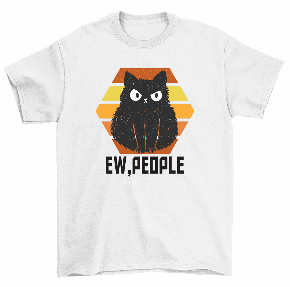 Ew People Black Kitty Cat T-Shirt Men Women Unisex - Walmart.com