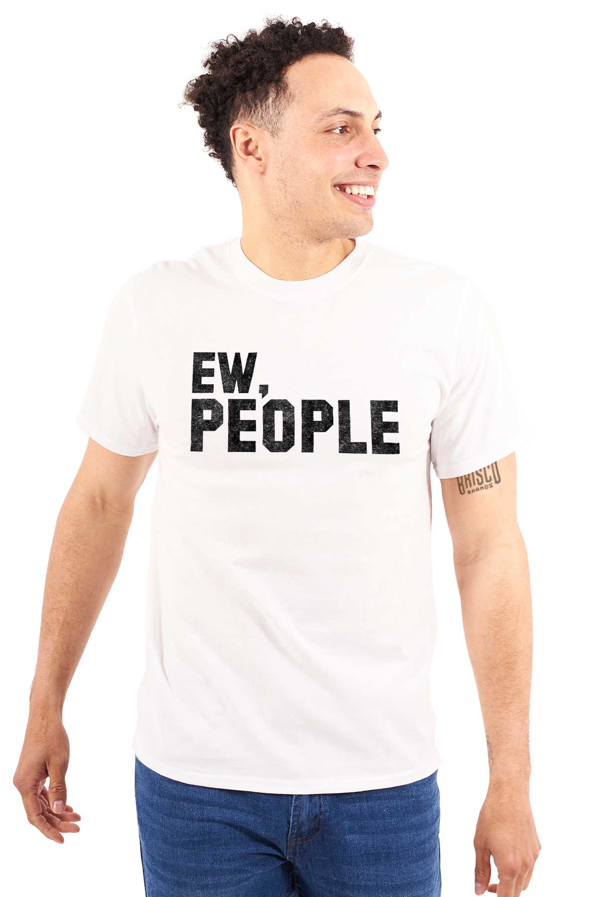 Ew People Funny Anti Social Nerd Geek Men's Graphic T Shirt Tees Brisco ...