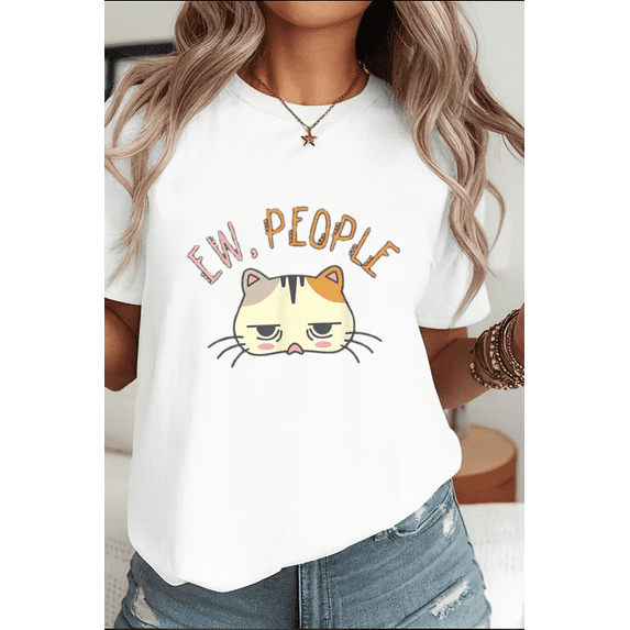 Ew People Funny Cat I Love Being Alone Give Me Space Quote Unisex T ...