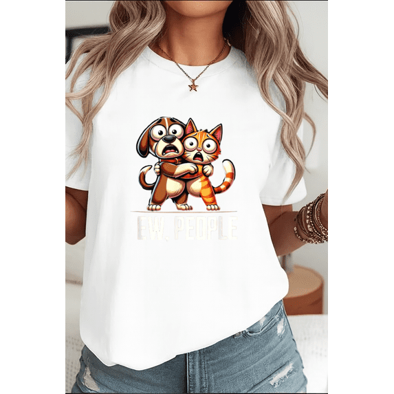 Ew People Funny Kitty Quote for Sarcastic Cat Mom and Dad Unisex T ...