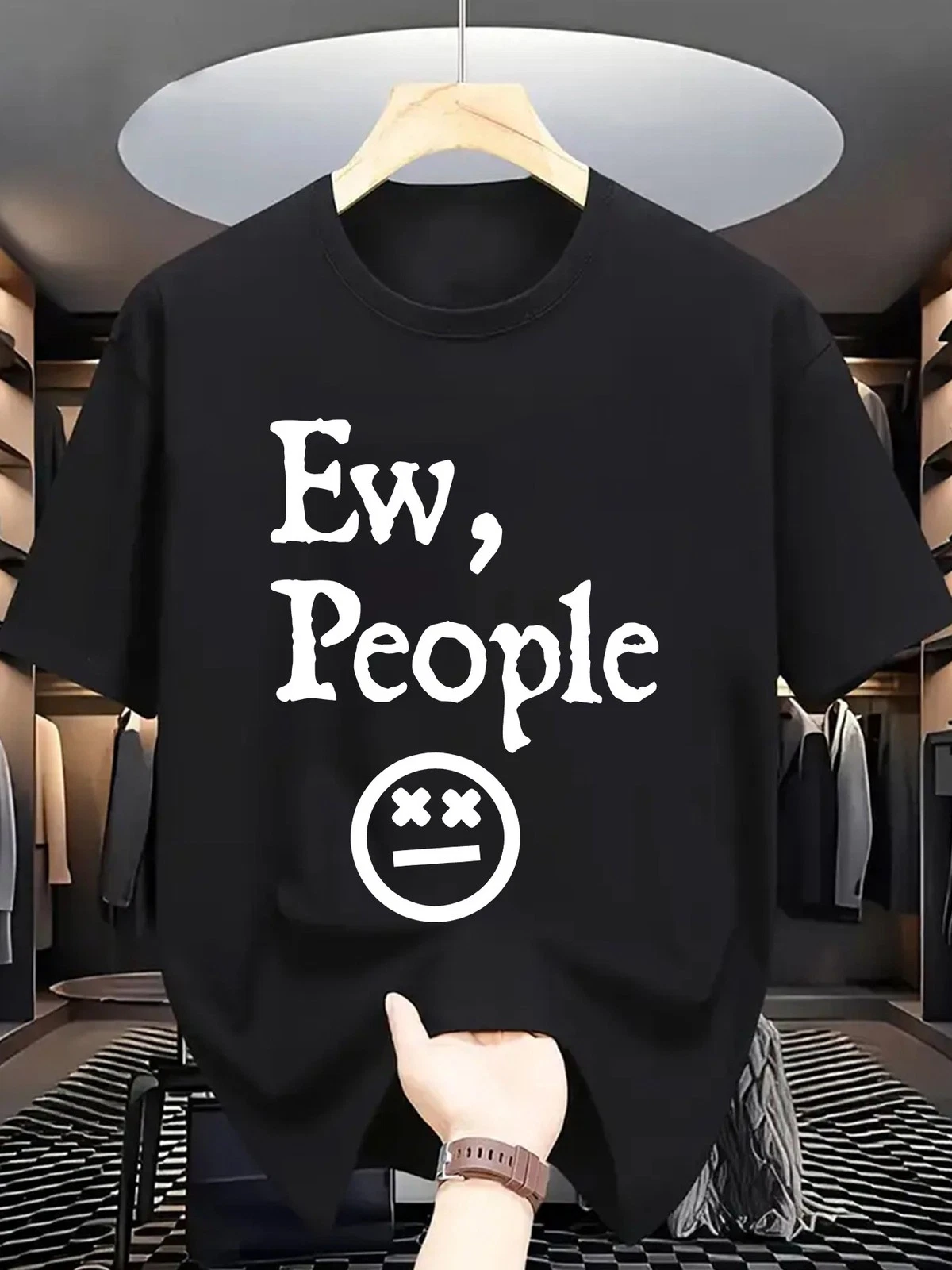 Ew People Slogan Joyful and Unsmiling Face Graphic Unisex T-Shirt ,up ...