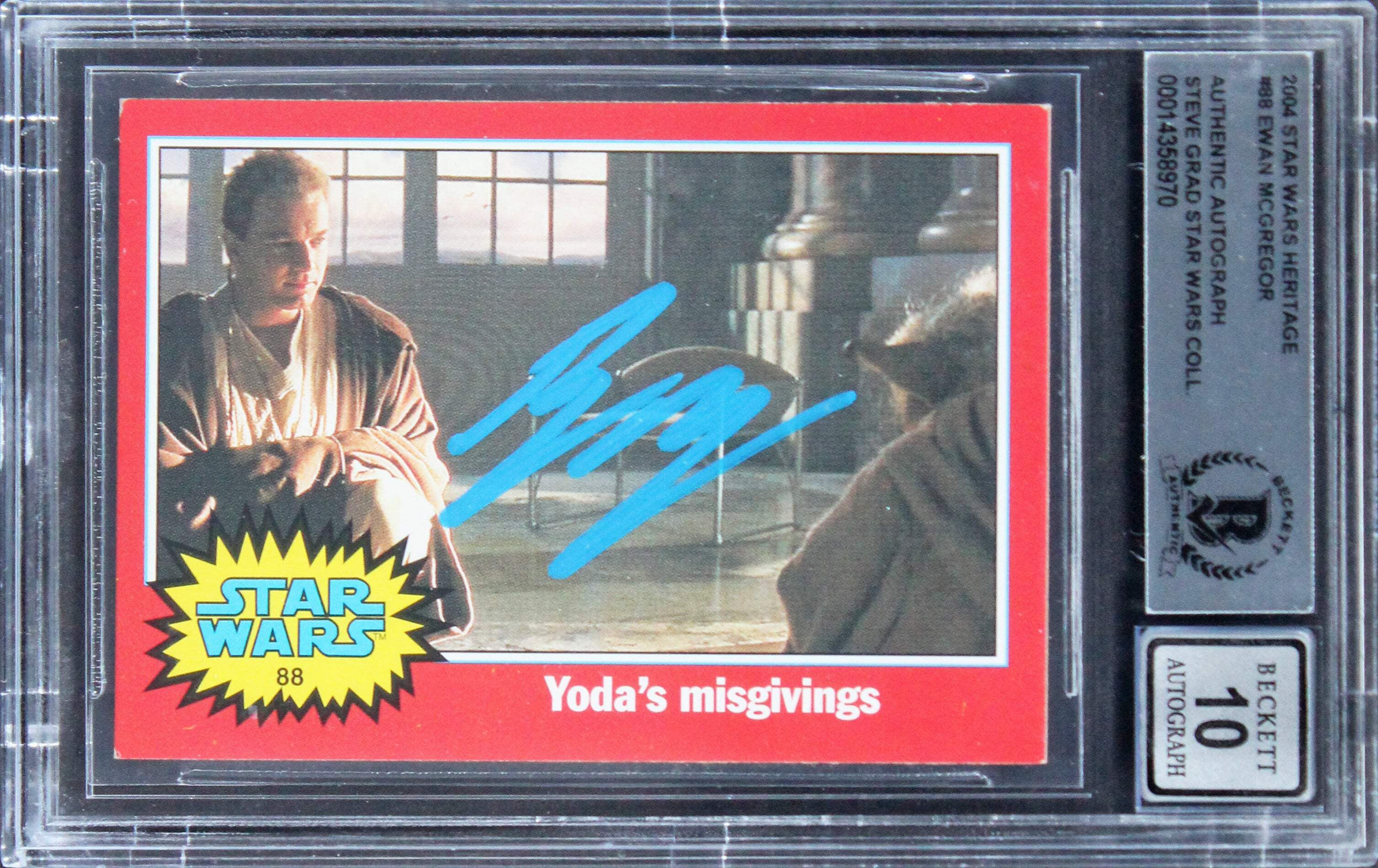 Ewan McGregor Star Wars Signed 2004 Star Wars Heritage #88 Card Auto 10 ...