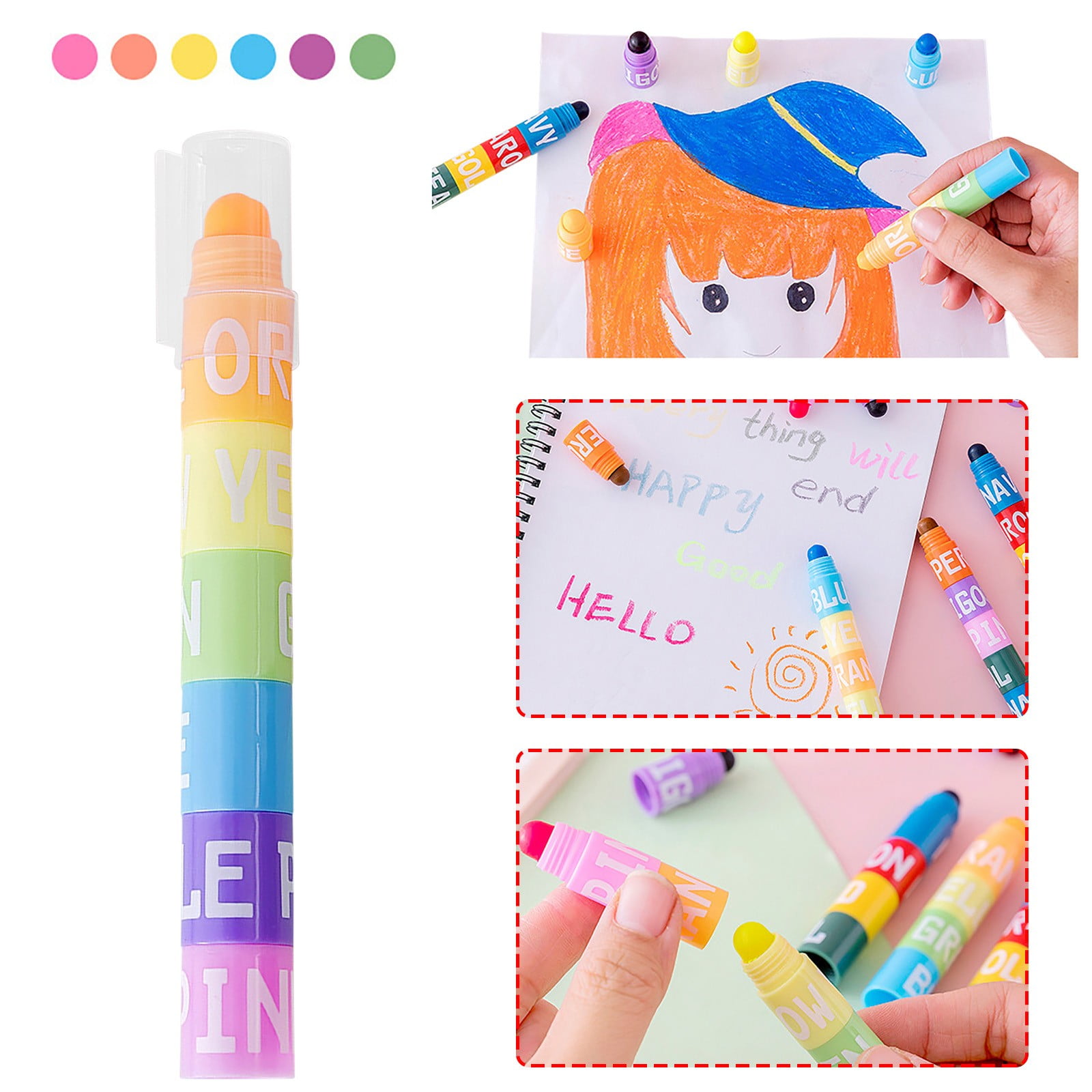 Ewgqwb Back To School Supplies Sale Pen Creative Color-changing 6 Color ...