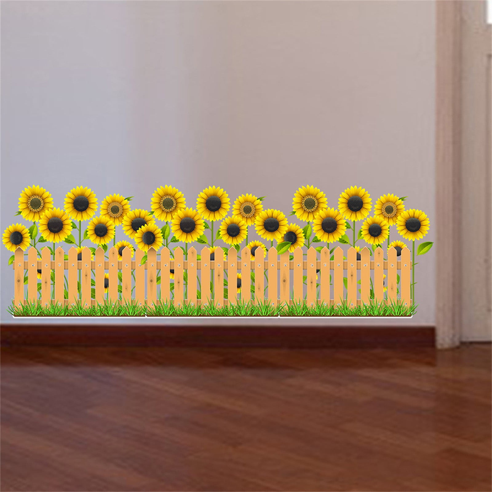Ewgqwb Decal Stickers Flower Bushes Sunflower Skirting Line PVC ...