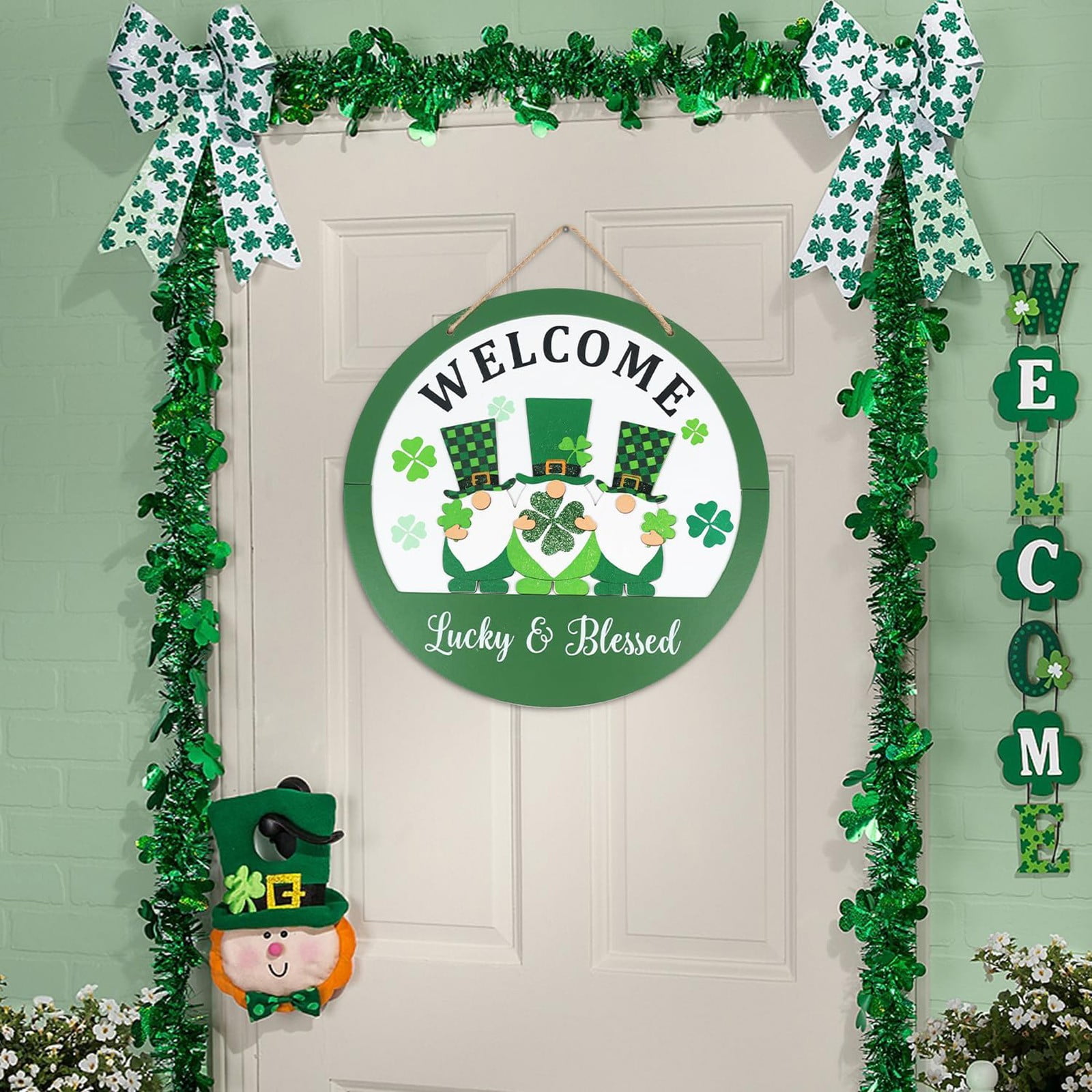 Ewgqwb Door Hanging Decoration St. Patricks Day Welcome Sign St Day ...