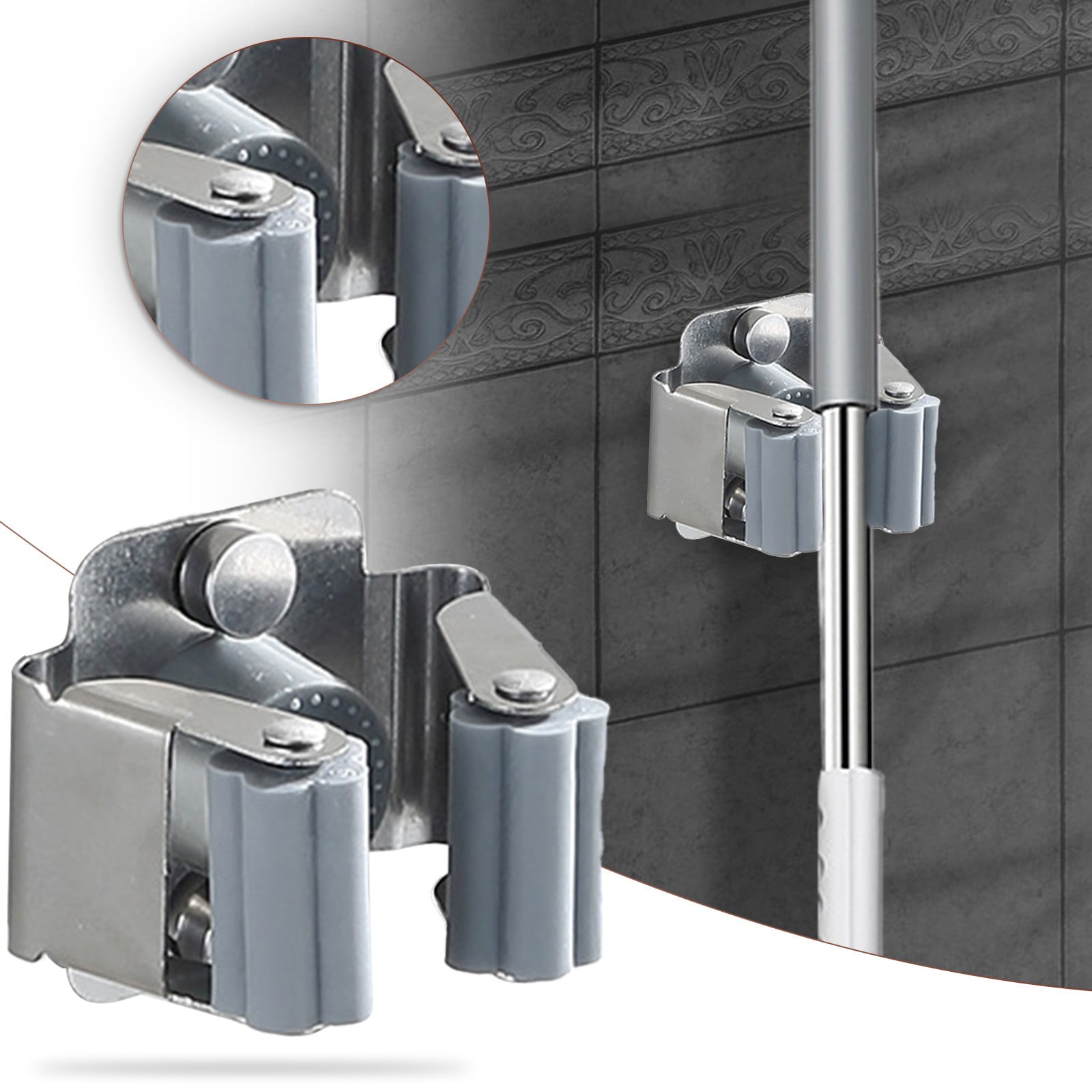 Ewgqwb Mop Clamp Clip Holder The Steel Effect From Clamping Wheels ...