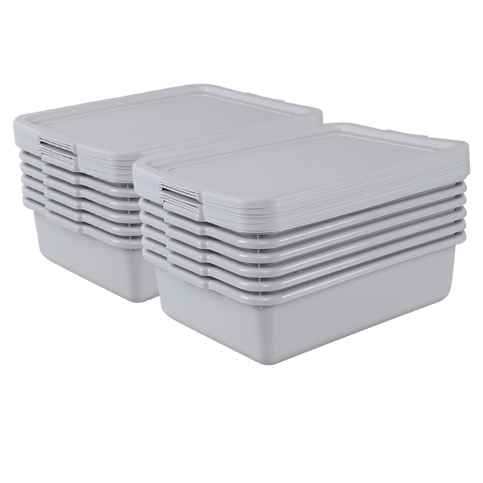 Ewingger 12 Pack Food Service Bus Tubs with Lids, 13 L Plastic Bus Box ...