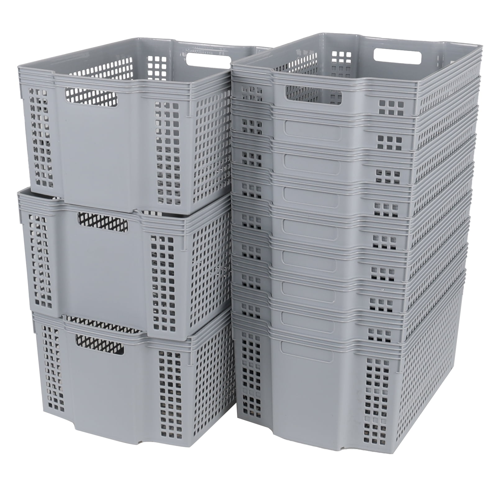 Ewingger 12 Pack Plastic Stackable Baskets, Large Storage Basket for ...