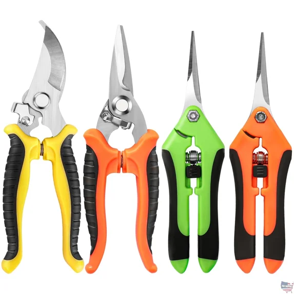 Ewpjdk 4 Pack Garden Pruning Shears - Stainless Steel, 4 Colors, Sharp ...