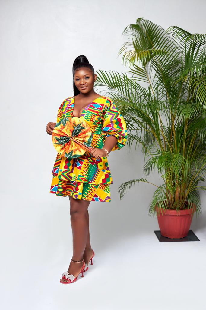 Ewurama African Kente Midi Dress