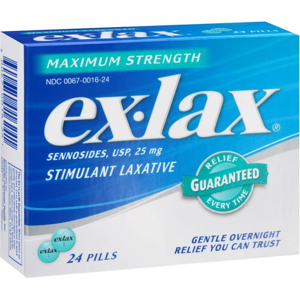 Ex-Lax Maximum Strength Laxative, 24 CT (Pack of 6) - Walmart Business ...