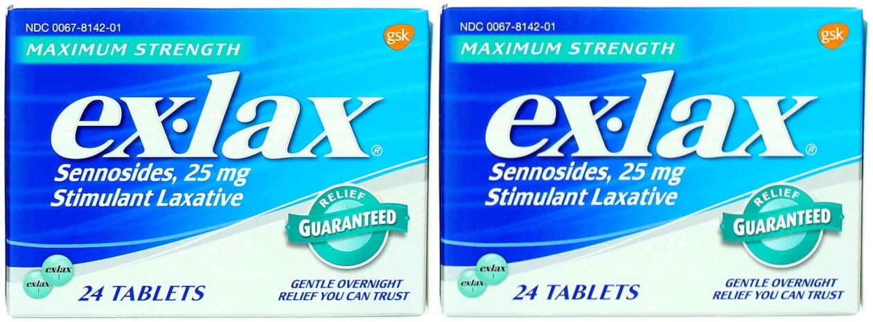 Ex-Lax Maximum Strength Sennosides, 25 mg, Stimulant Laxative Tablets ...