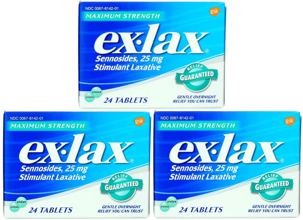 Ex-Lax Pills Maximum Strength Stimulant Laxative, 24 ea (Pack of 3 ...