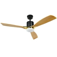 Curtiss Satin Brass Mid-Century Modern MCM Wood Propeller Ceiling Fan ...