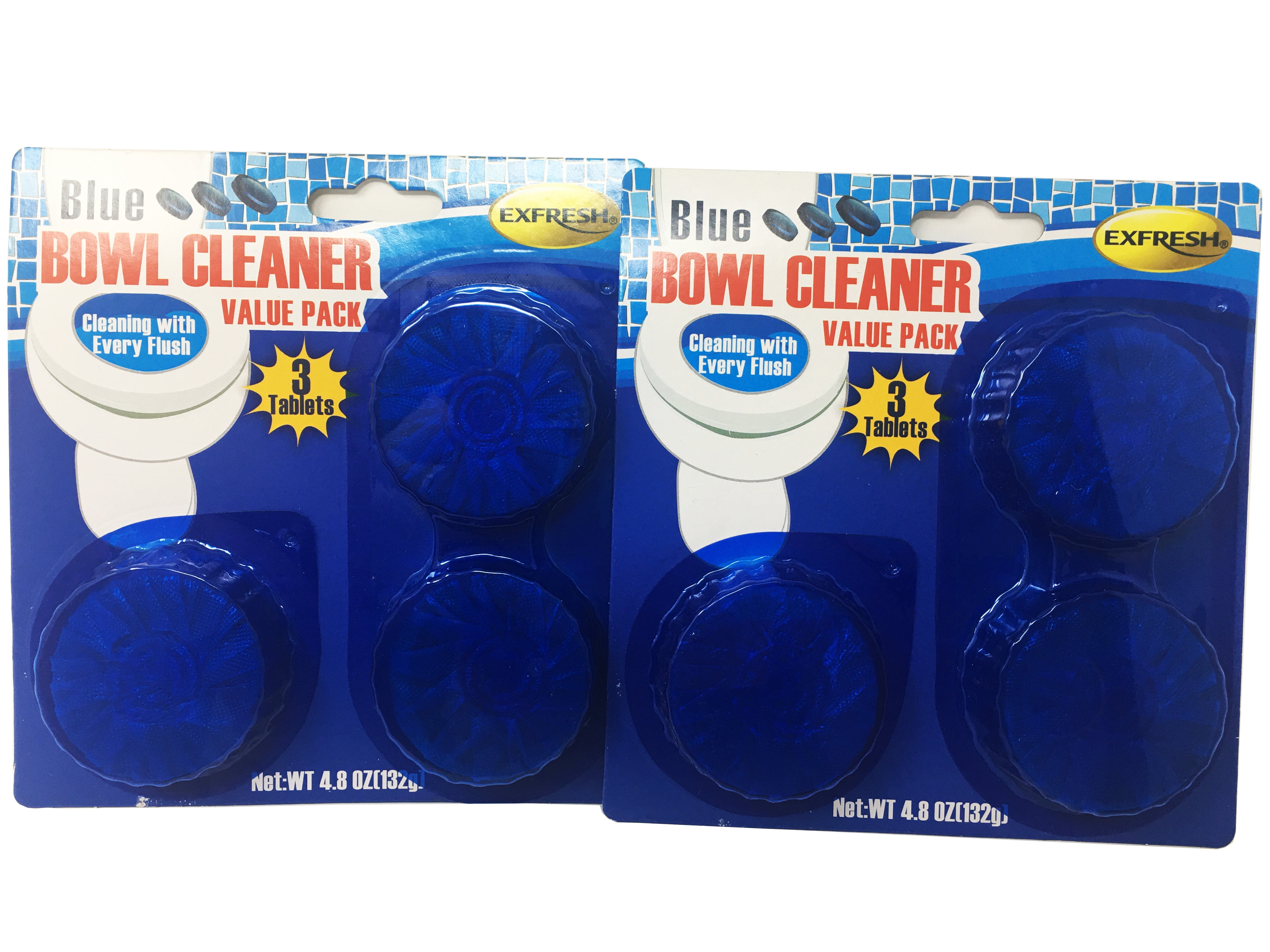 ExFresh Tablet Bowl Bleach Cleaner Blue 3 Tablet Pack of 2 - Walmart.com