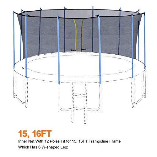 Exacme Trampoline Enclosure Set, Inner Net with Poles Hardware for C14 ...