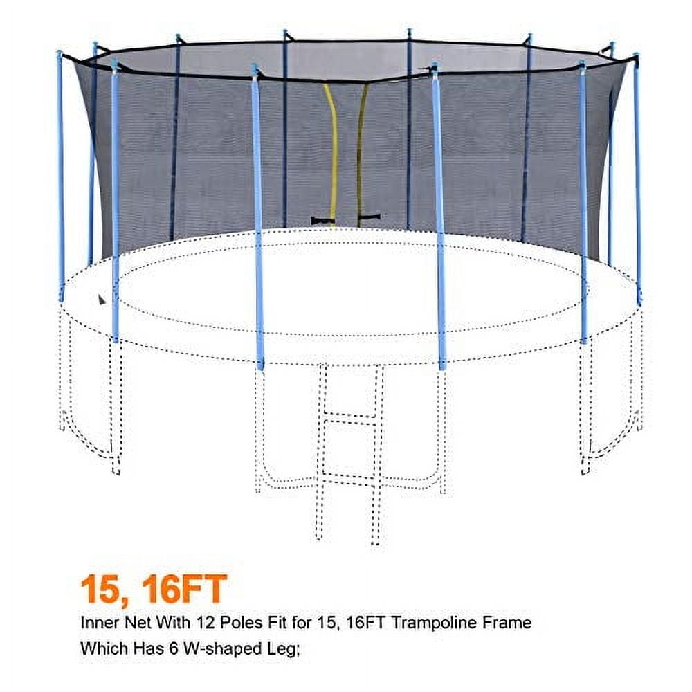 Exacme Trampoline Enclosure Set, Inner Net with Poles Hardware for C14 C15 C16, 6181-N - Walmart.com