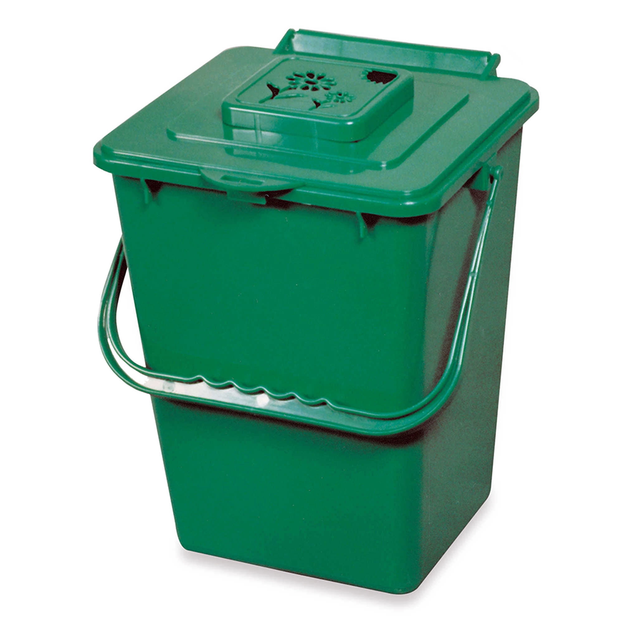 Exaco Trading Indoor & Outdoor 2.4 Gallon Green Kitchen Compost Bin ...