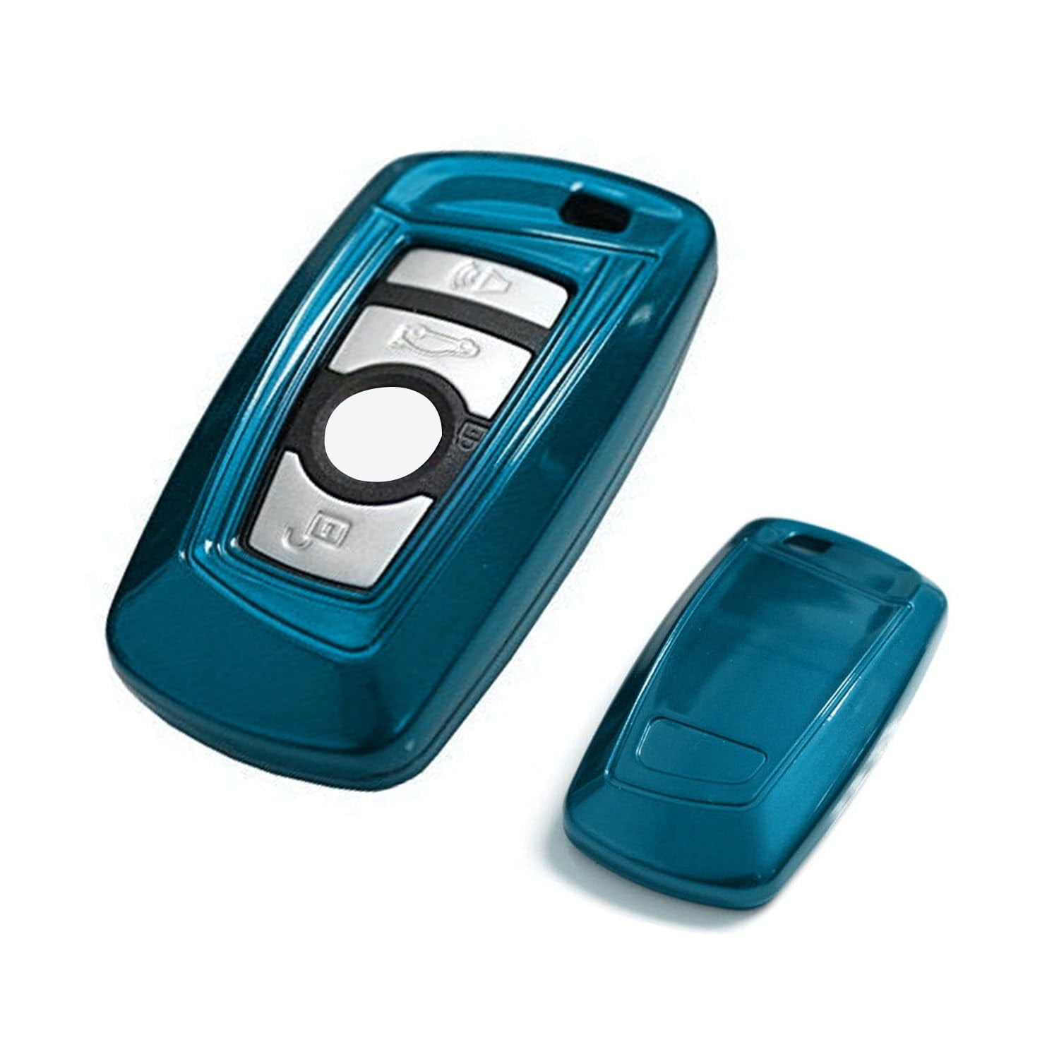 Exact Fit Blue Finish Key Fob Hard Shell Cover For BMW 1 2 3 4 5 6 7 ...