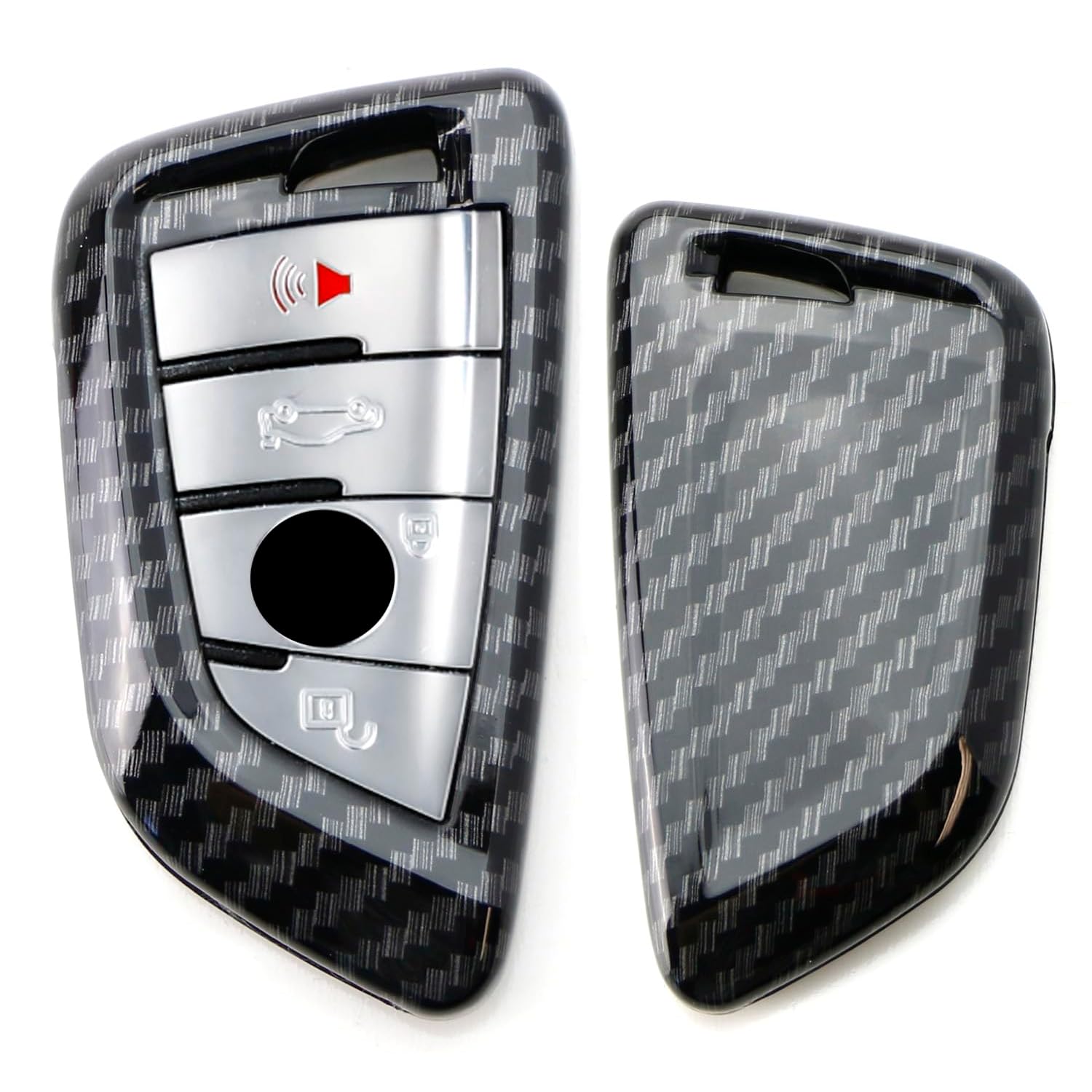 Exact Fit Gloss Metallic Carbon Fiber Pattern Smart Remote Key Fob ...