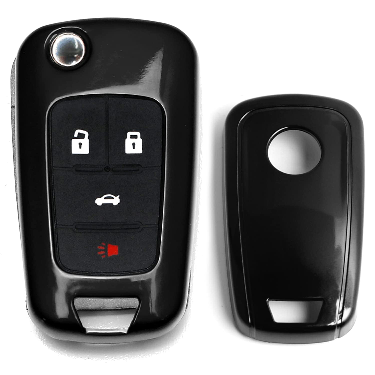 Exact Fit Glossy Black Smart Key Fob Shell Cover For Chevy Camaro Cruze ...