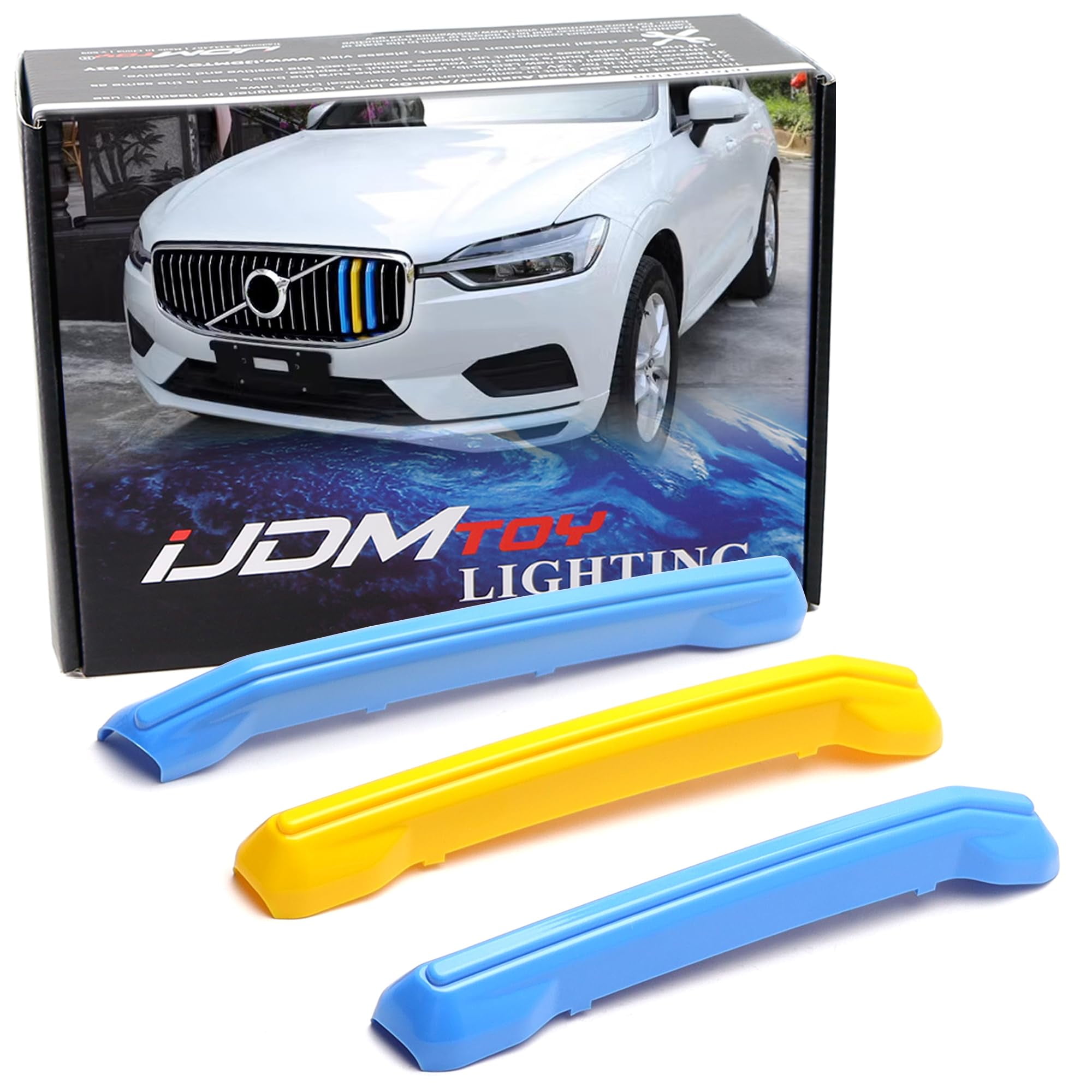 Exact Fit Sweden Flag Color Grille Decoration Insert Trims For Volvo ...