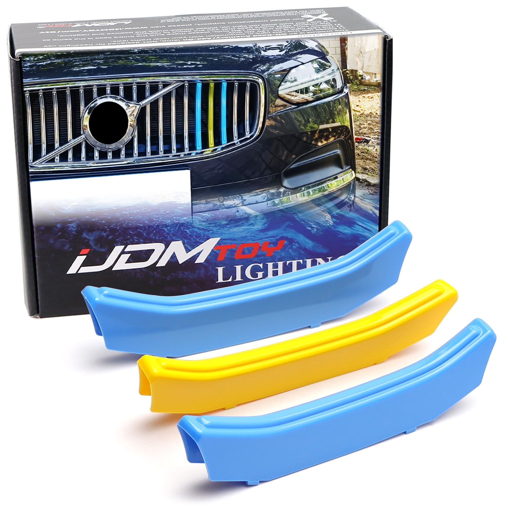 Exact Fit Sweden Flag Color Grille Decoration Insert Trims For Volvo ...