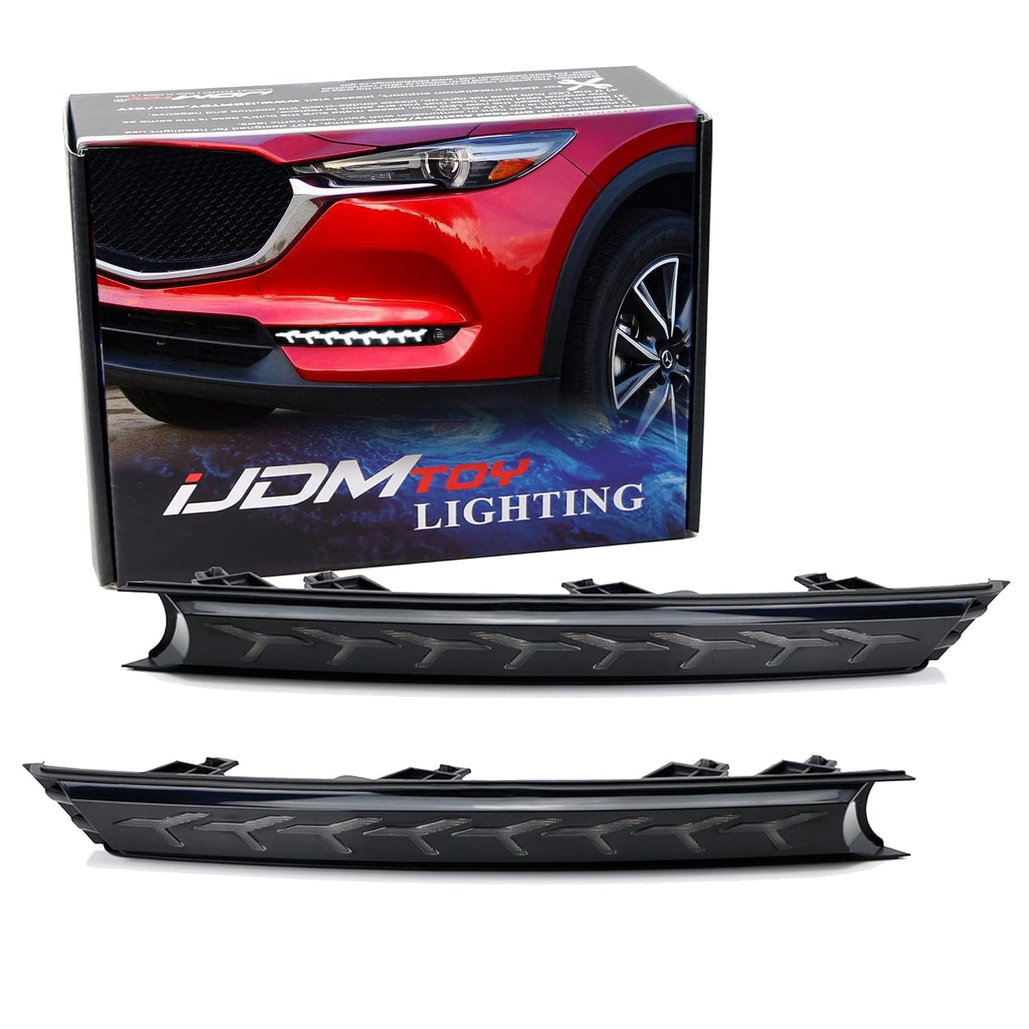 Exact Fit White/Amber Sequential Switchback LED Daytime Running Light Kit For 2017-up Mazda CX-5 ...