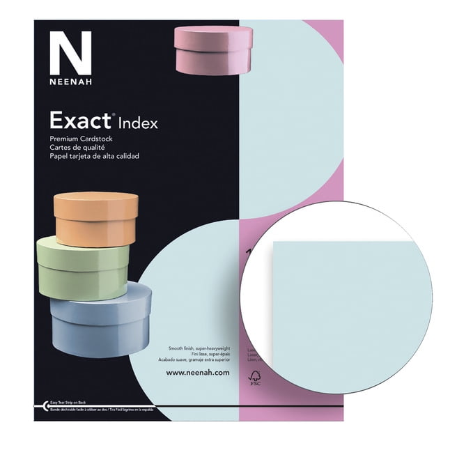 Exact Index Cardstock, 8-1/2 x 11 Inches, 110 lb, Blue, 250 Sheets ...
