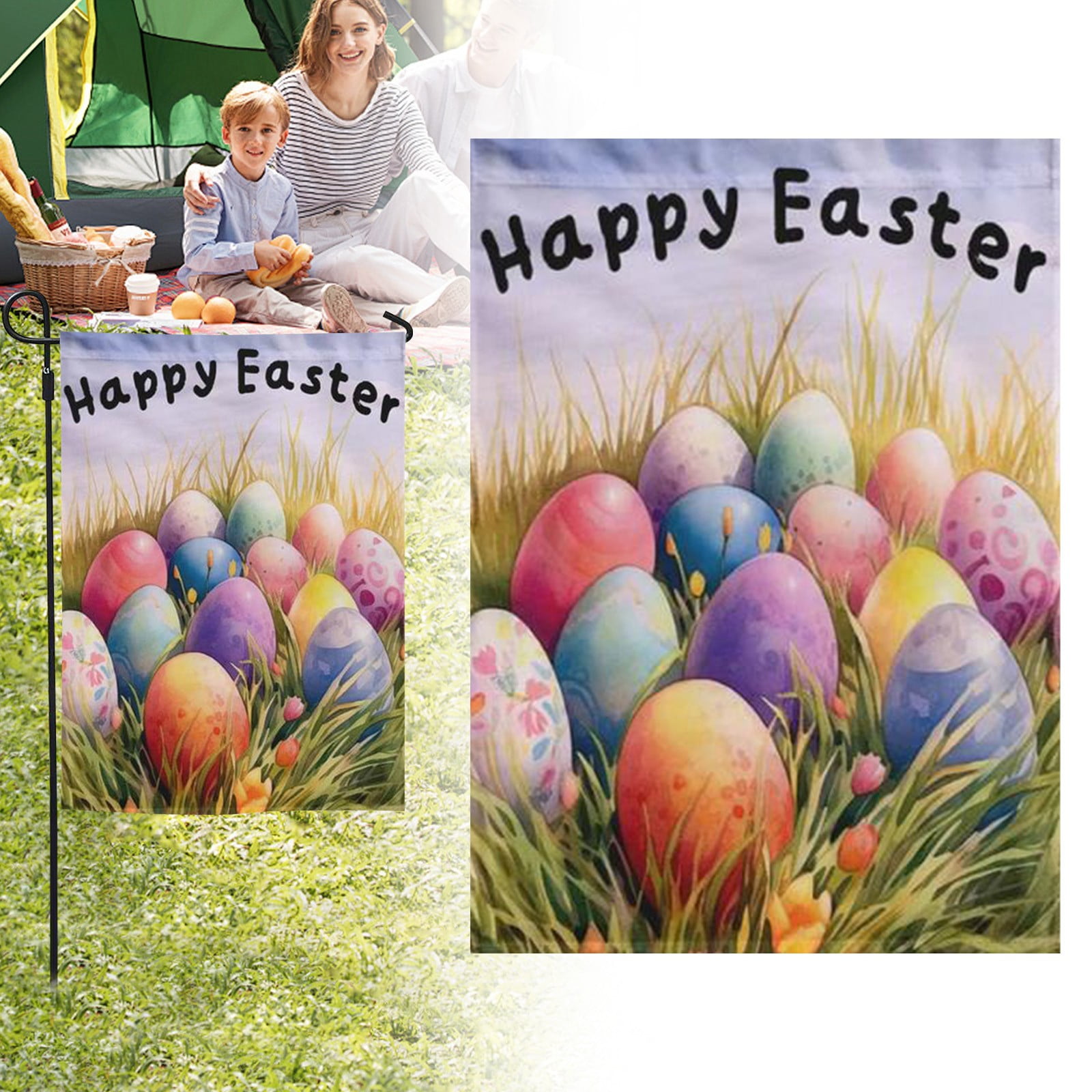 ExactEdge Flags_ Banners Resurrected Easter Eggs Double Decorative ...