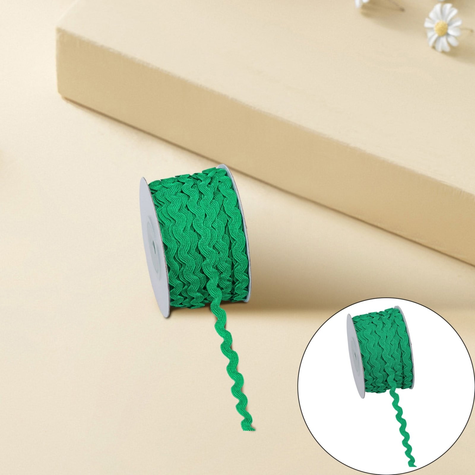 ExactEdge Gift Wrapping Paper 25 Yards Bending Fringe Trim Light Blue ...