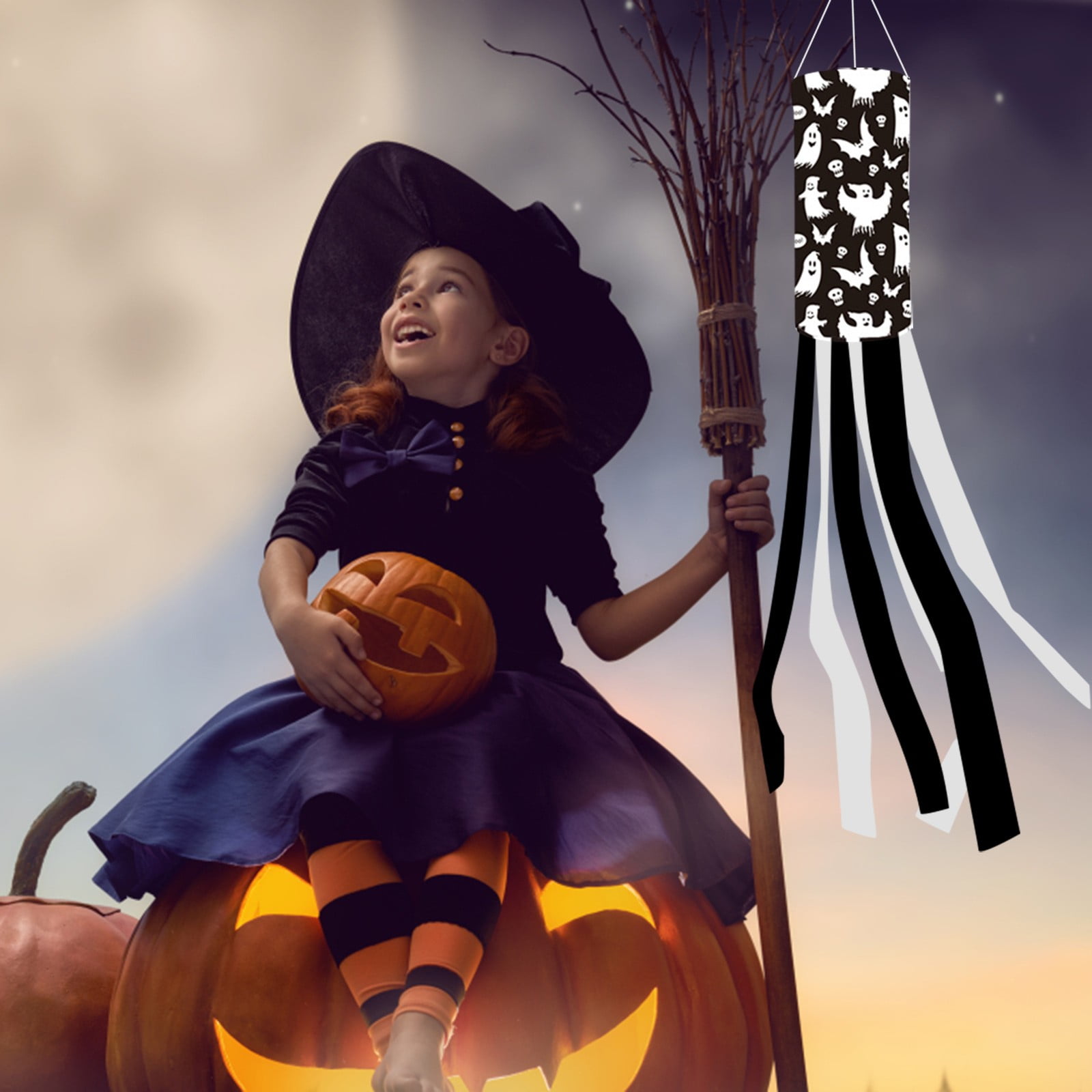 ExactEdge HalloweenHangsHalloween Windpipe Flag Outdoor Wind Bag ...