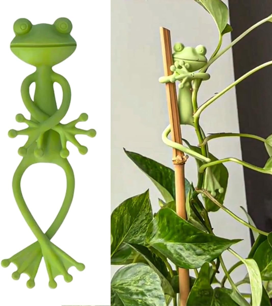 ExactEdge Pest Control Frog Plant Stand Green Frog Plant Supports Plant ...
