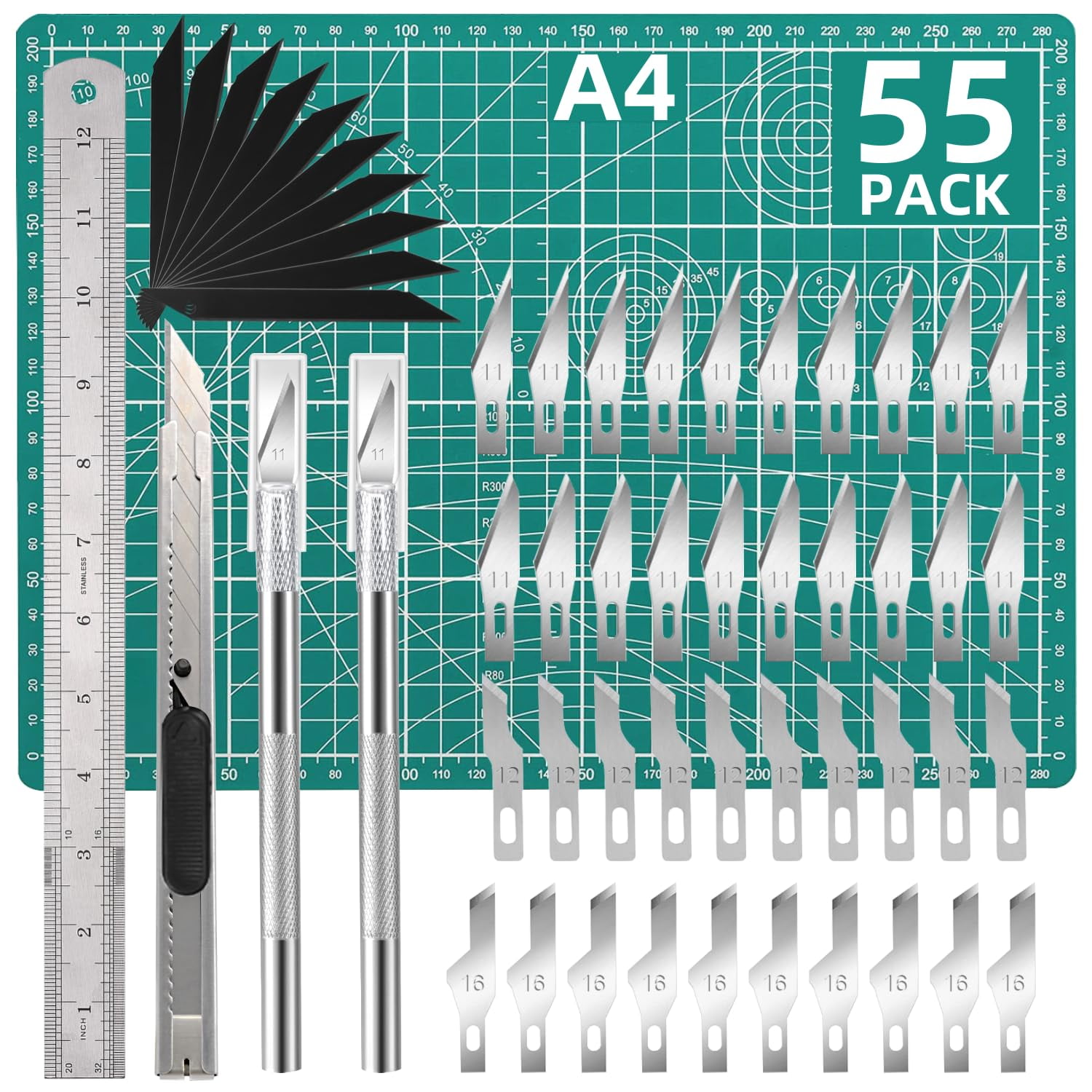 Exacto Knife Set, Craft Cutting Mat Kit, 55 PCS Precision Carving Craft ...