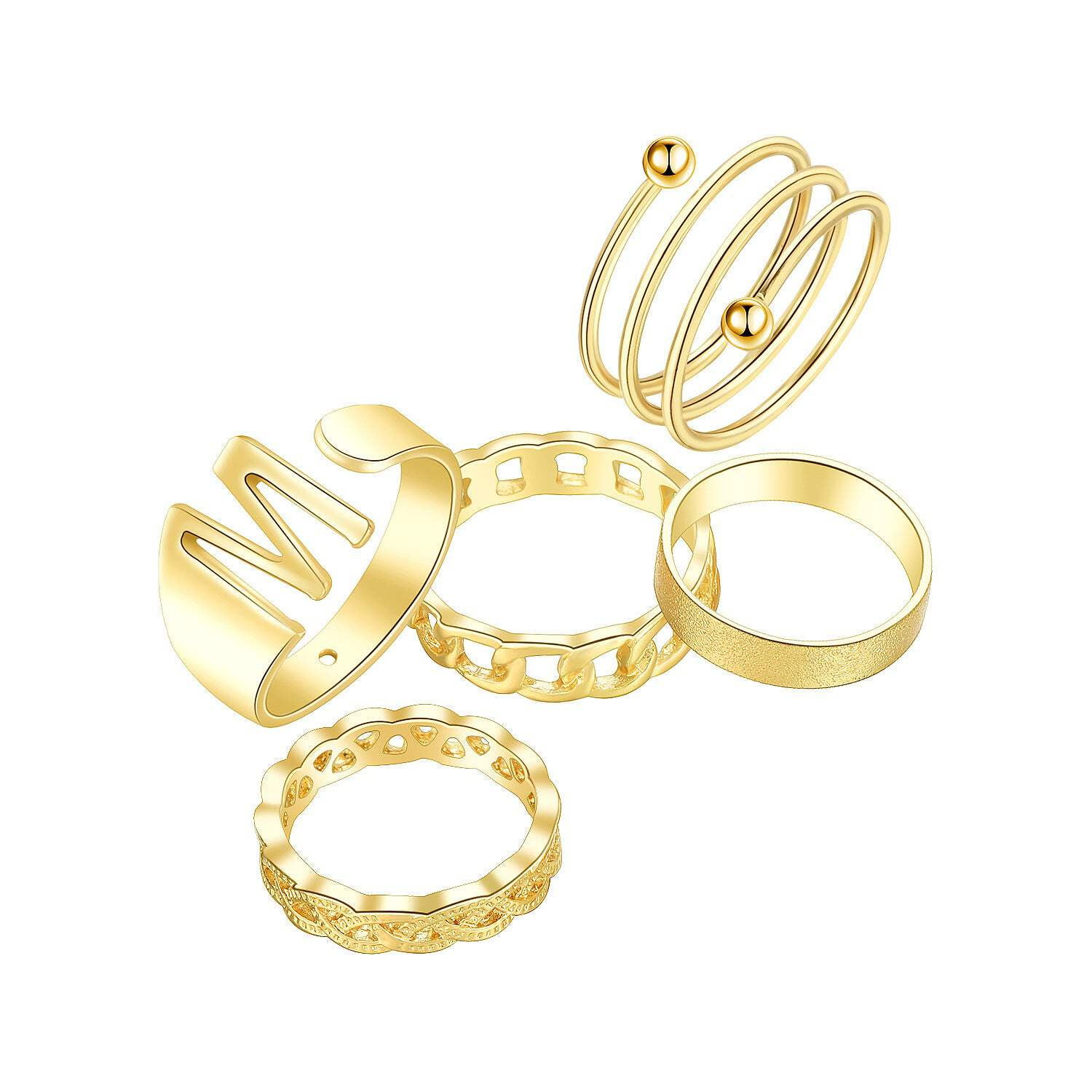 Exaggerated Big Love Joint Ring 5-piece Set - Walmart.com