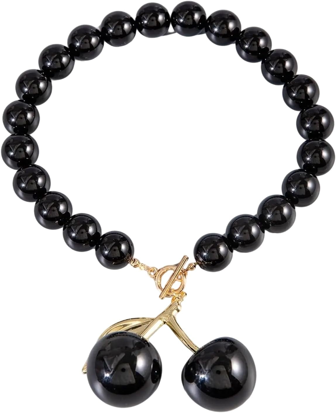 Exaggerated Cherries Necklace Unique Resin Design Clavicle Chain Charm ...