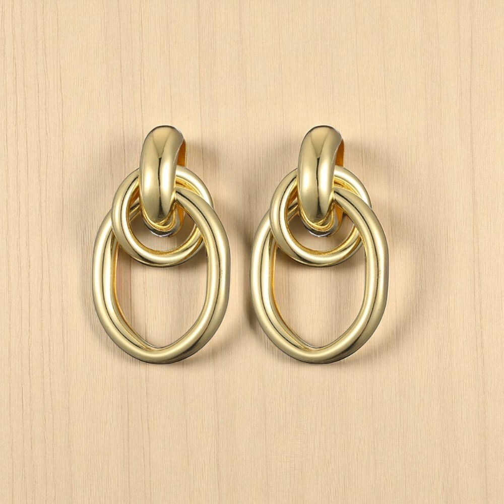 Exaggerated Geometric Metal Earrings High End Simple Cold Style Large ...