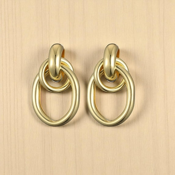 Exaggerated Geometric Metal Earrings High End Simple Cold Style Large ...