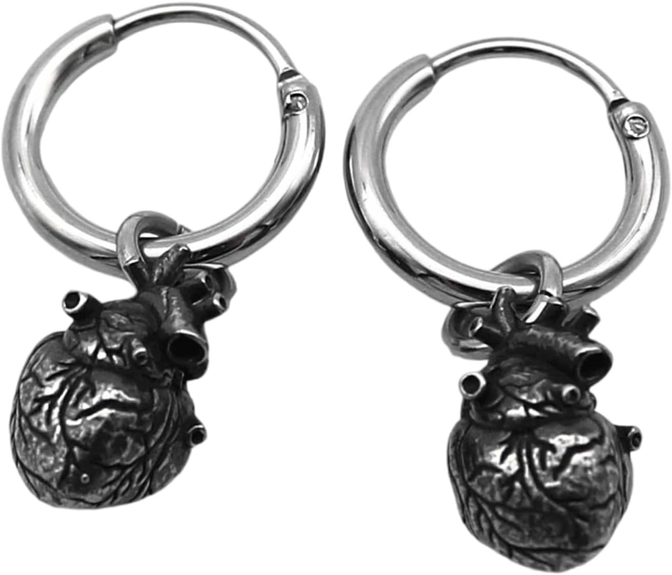 Exaggerated Heart Shaped Dangle Earrings for Women Unique Steel ...