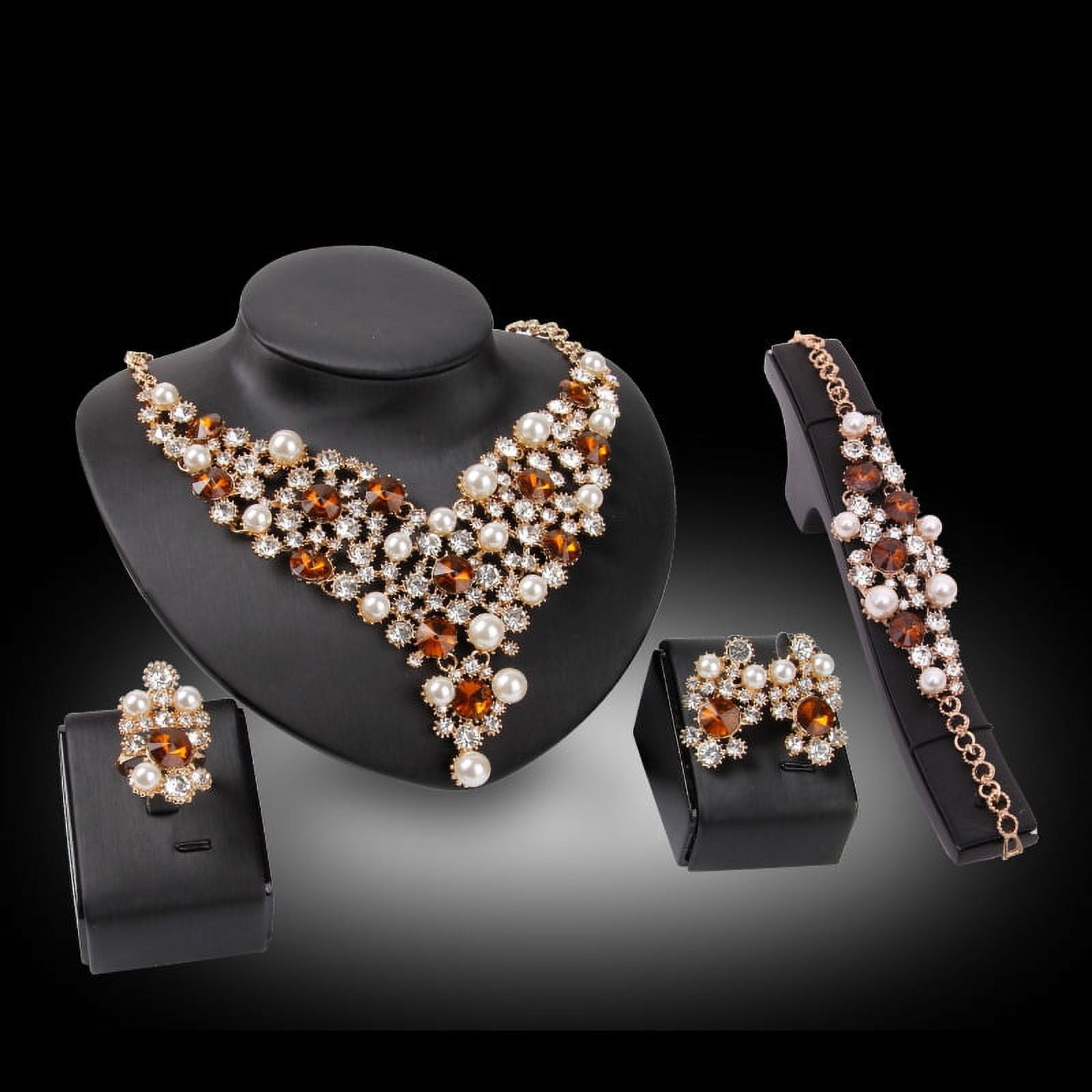 Exaggerated Jewelry Suit Bridal Clothing Four-piece Set - Walmart.com