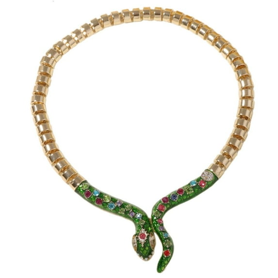 Exaggerated Snake Shaped Necklace with Colorful ZirconAn1ma1Pendant ...