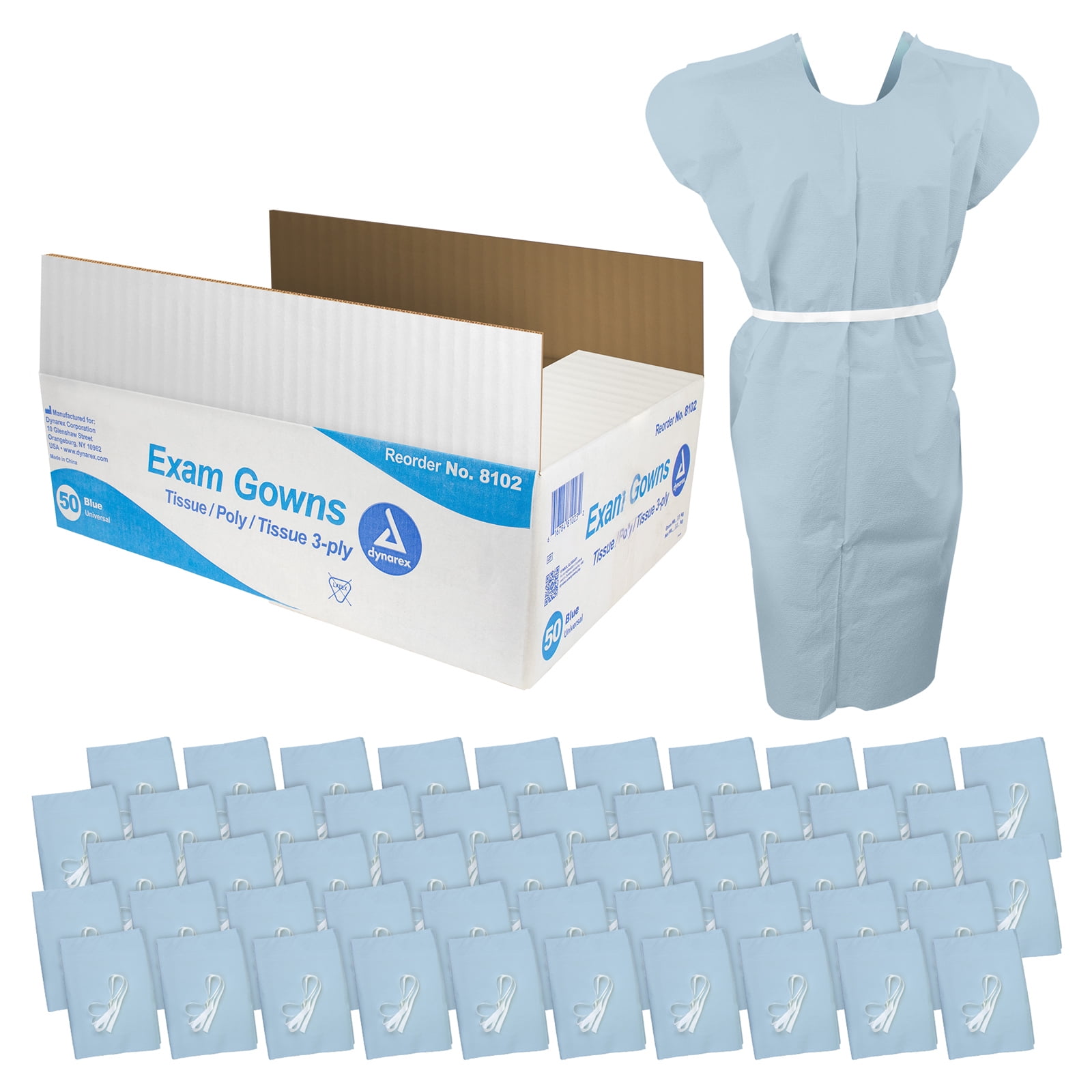 Dynarex Exam Gowns - Disposable Protective Clothing for Exams or ...