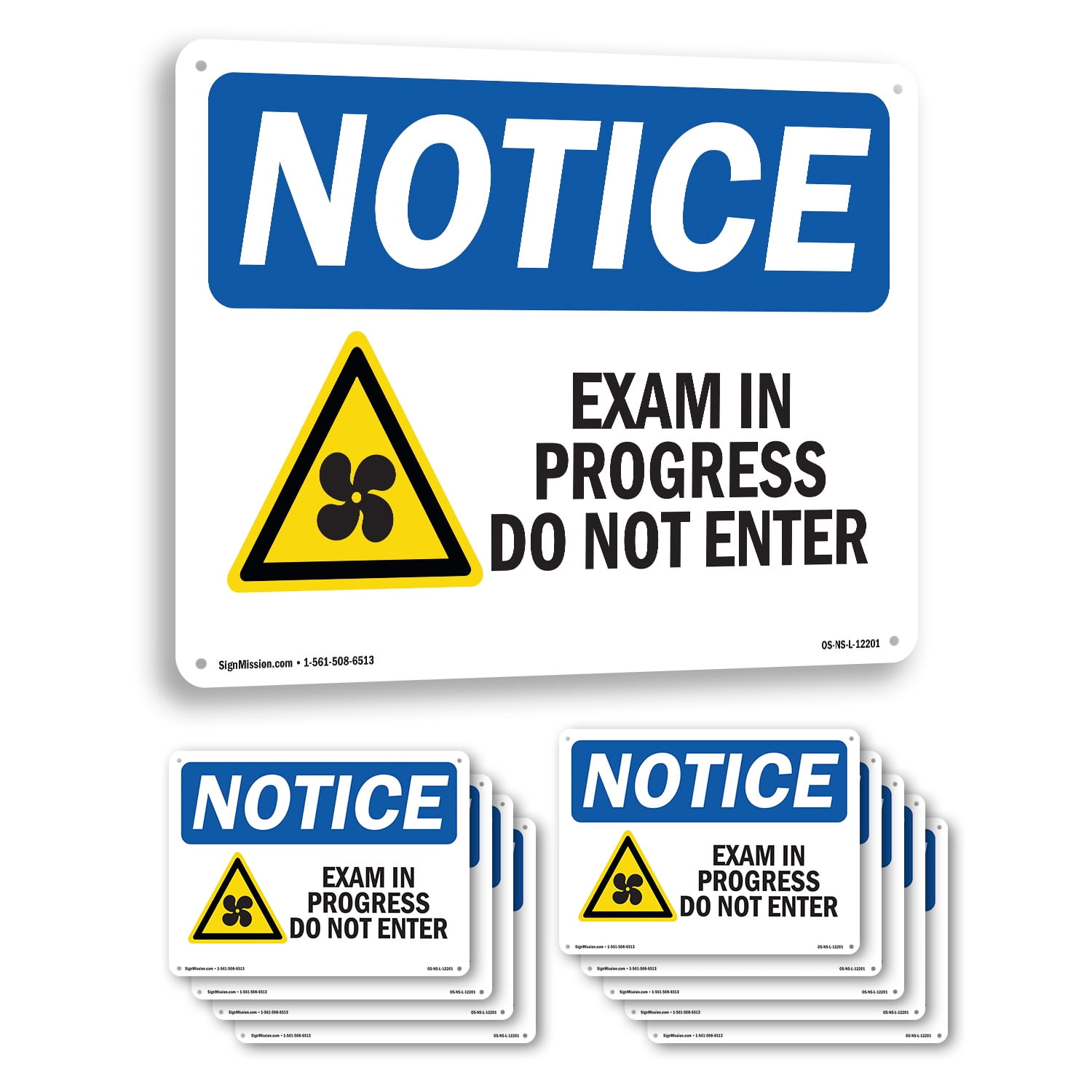 Exam In Progress Do Not Enter OSHA Notice Rigid Plastic Sign 14 Inch x ...