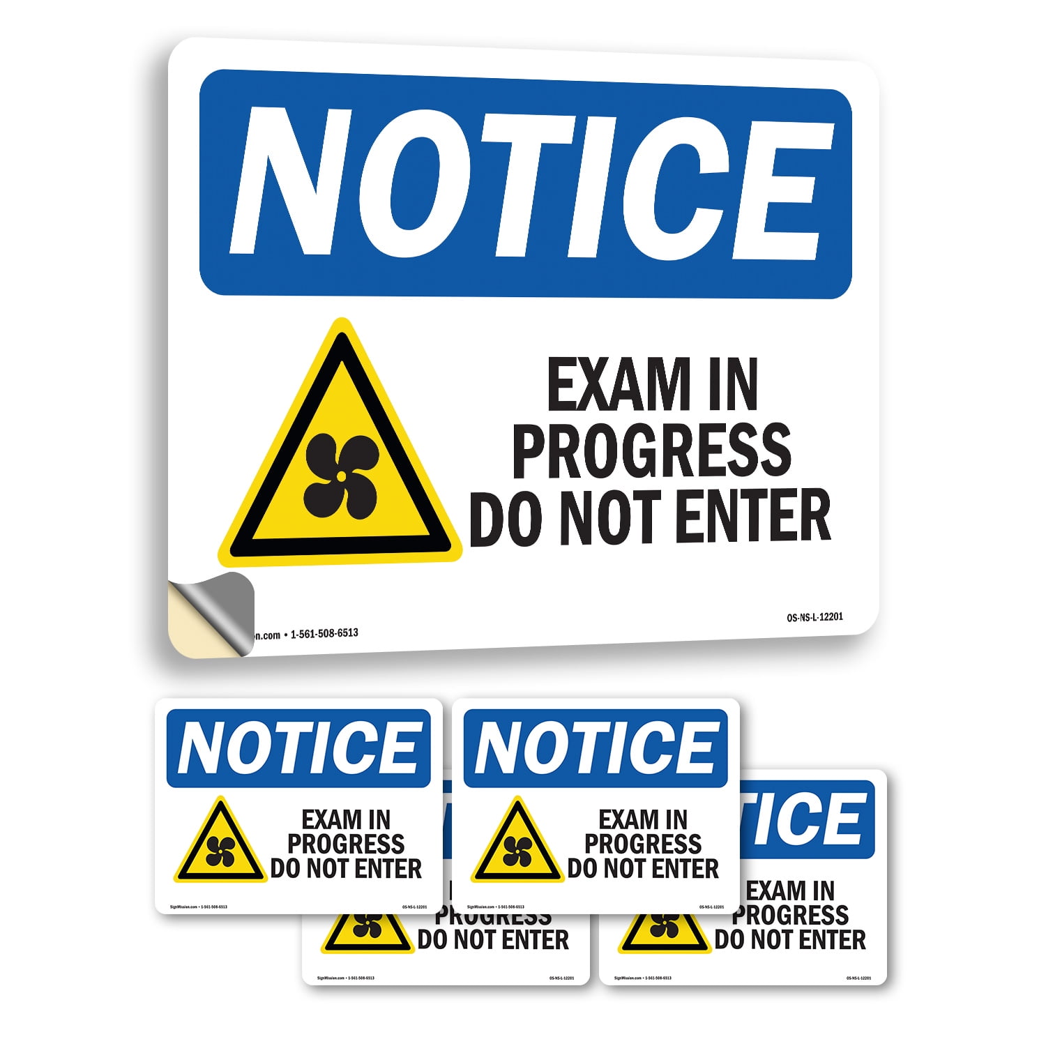 Exam In Progress Do Not Enter With Symbol OSHA Notice Vinyl Decal Label ...