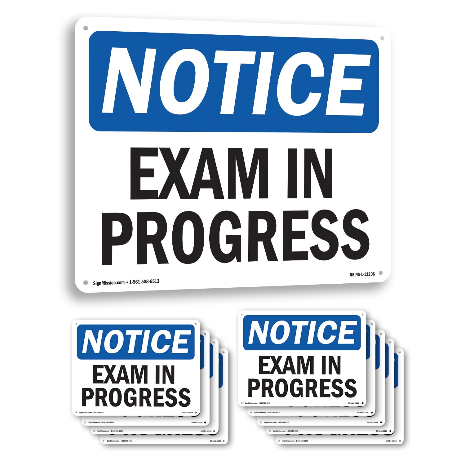 Exam In Progress OSHA Notice Aluminum Sign 18 Inch x 12 Inch - 10 Pack ...