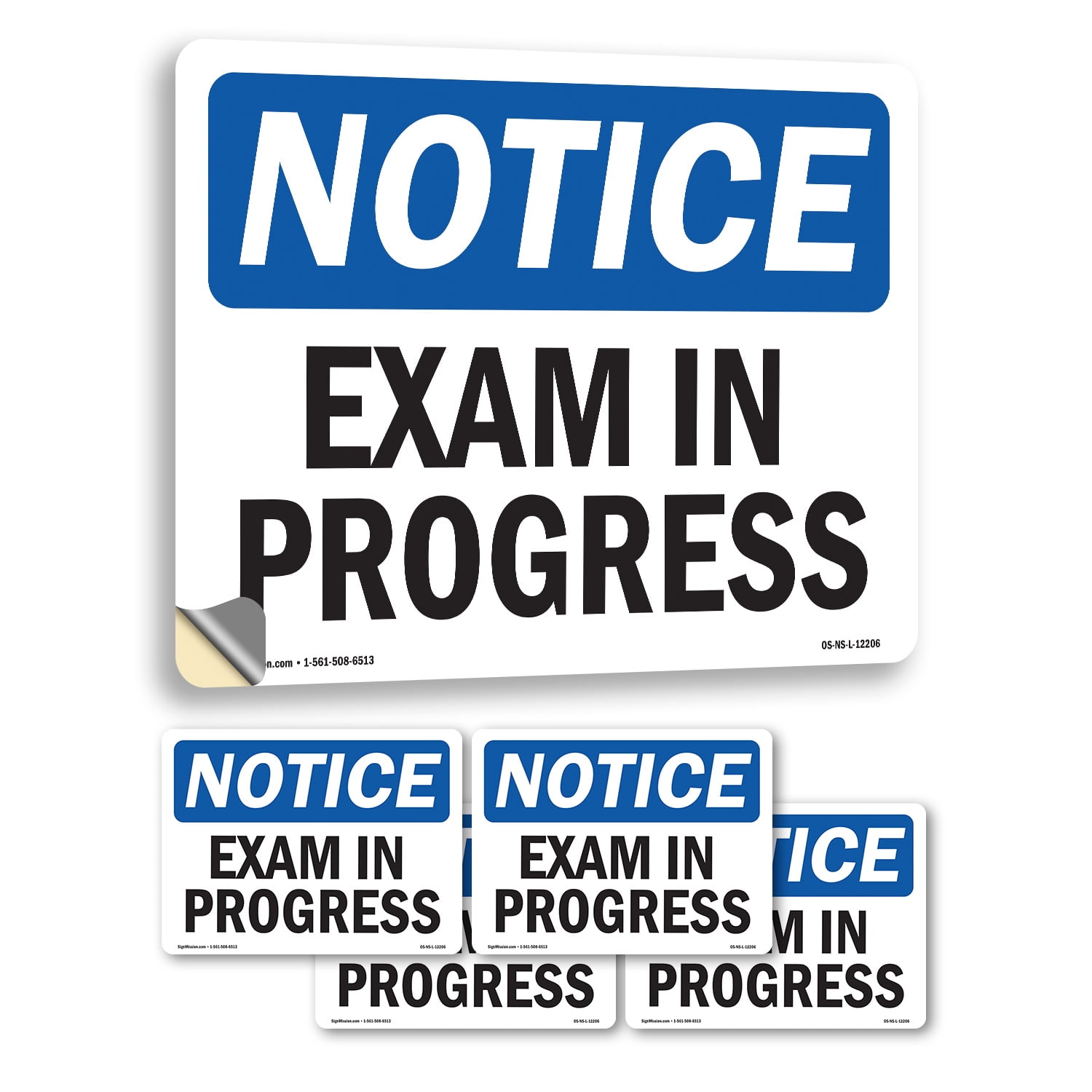 Exam In Progress OSHA Notice Vinyl Decal Label 5 Inch x 3.5 Inch - 5 ...