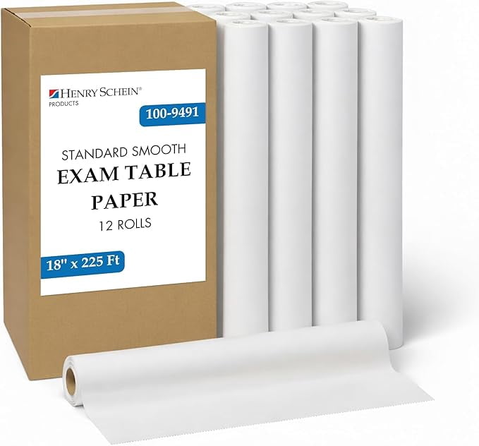 Henry Schein Smooth Medical Exam Table Paper Rolls, Latex-Free, White ...