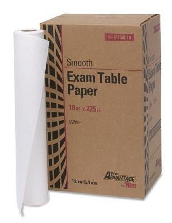 Exam Table Paper, 18" x 225 ft, White, Smooth, 12/cs - Walmart.com