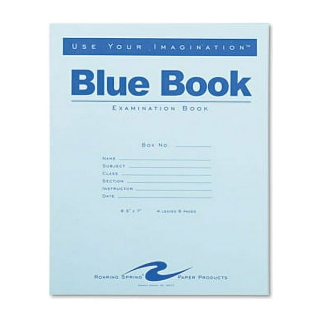 Examination Blue Book Wide/Legal Rule, 8.5 x 7, White, 4 Sheets ...